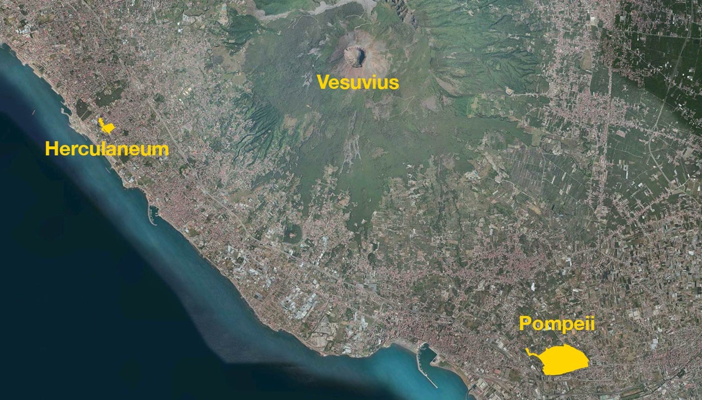 Pompeii Mount Vesuvius Map